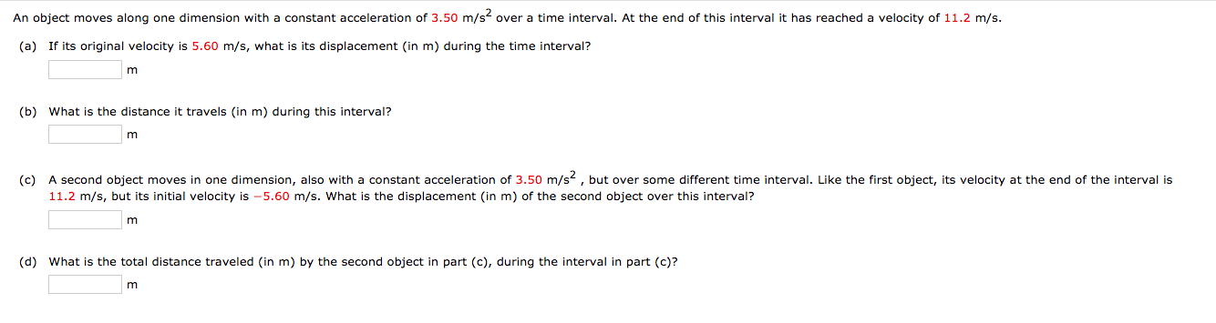Solved An object moves along one dimension with a constant | Chegg.com
