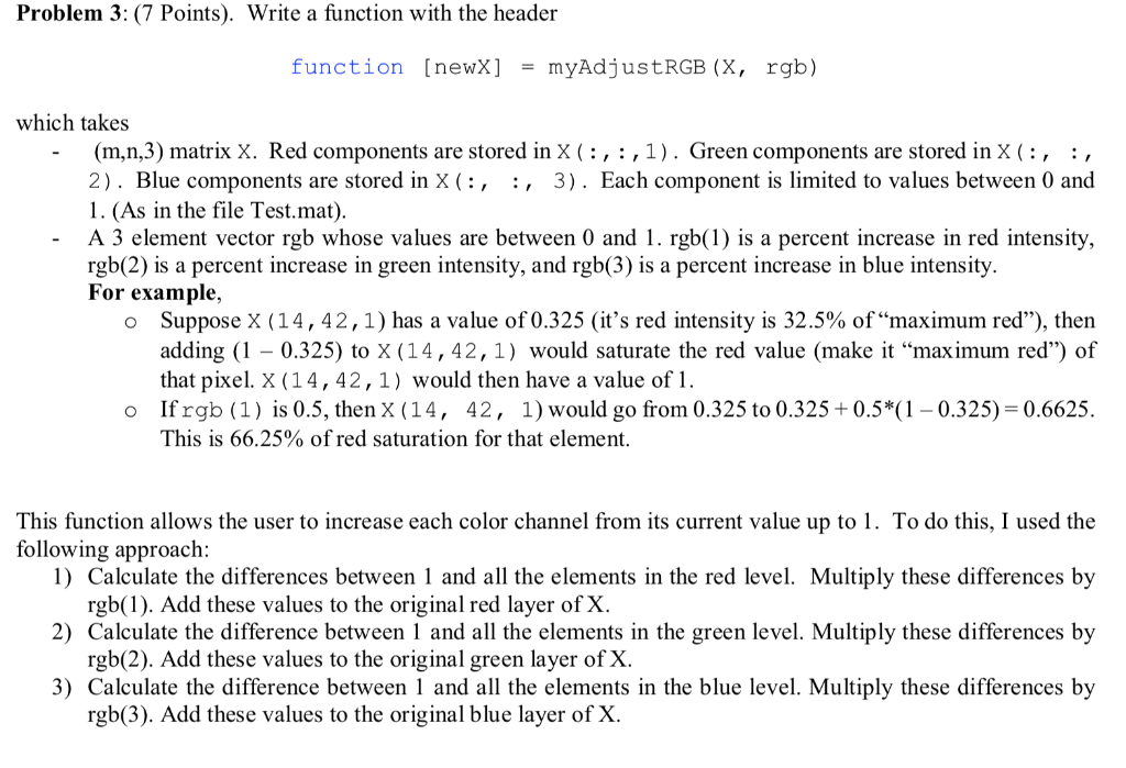 Solved Problem 3 7 Points Write A Function With The