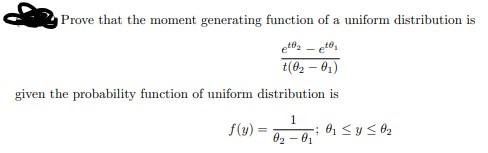 Solved Prove that the moment generating function of a | Chegg.com