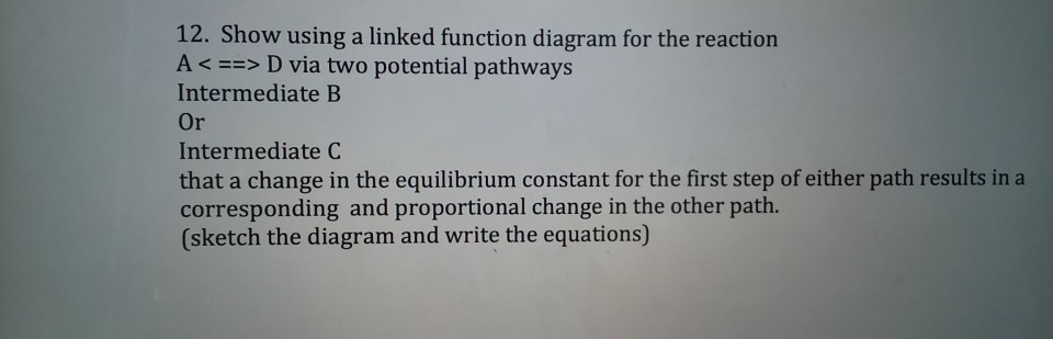 12. Show using a linked function diagram for the | Chegg.com