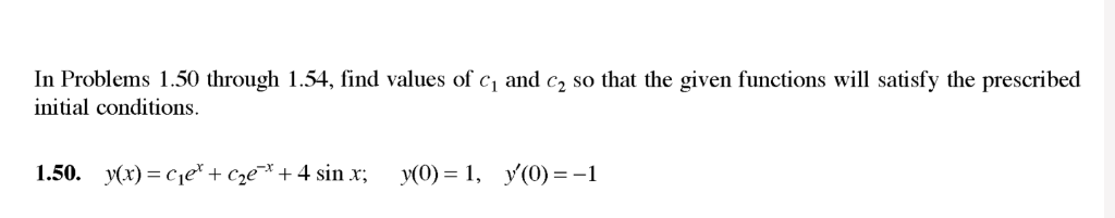 Solved In Problems 1.50 through 1.54, find values of C, and | Chegg.com