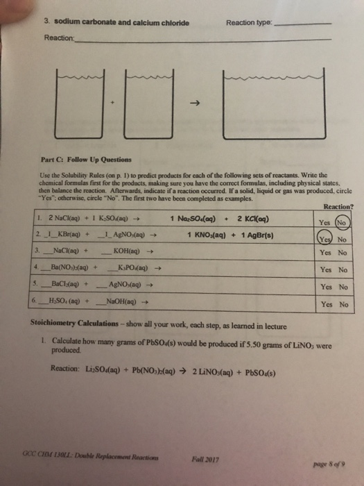 Solved: CHM 130LL: Double Replacement Reactions Lab Report... | Chegg.com