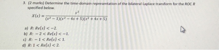 Solved 3. (2 marks) Determine the time-domain representation | Chegg.com