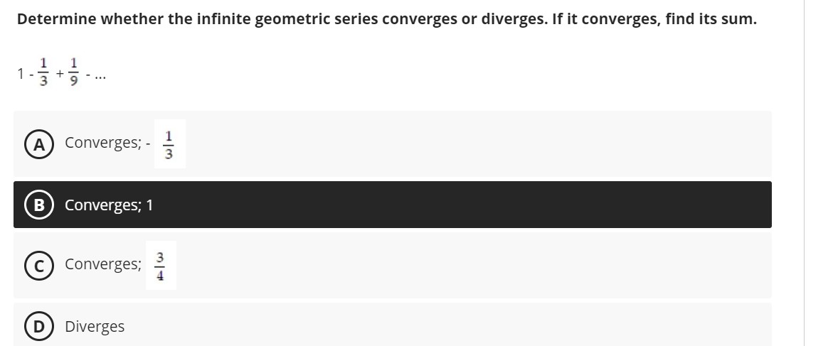 Solved Determine Whether The Infinite Geometric Series