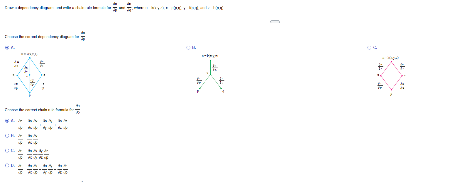 Solved an Draw a dependency diagram, and write a chain rule | Chegg.com