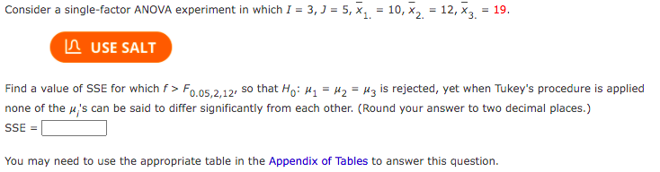 Solved Consider a single-factor ANOVA experiment in which I | Chegg.com