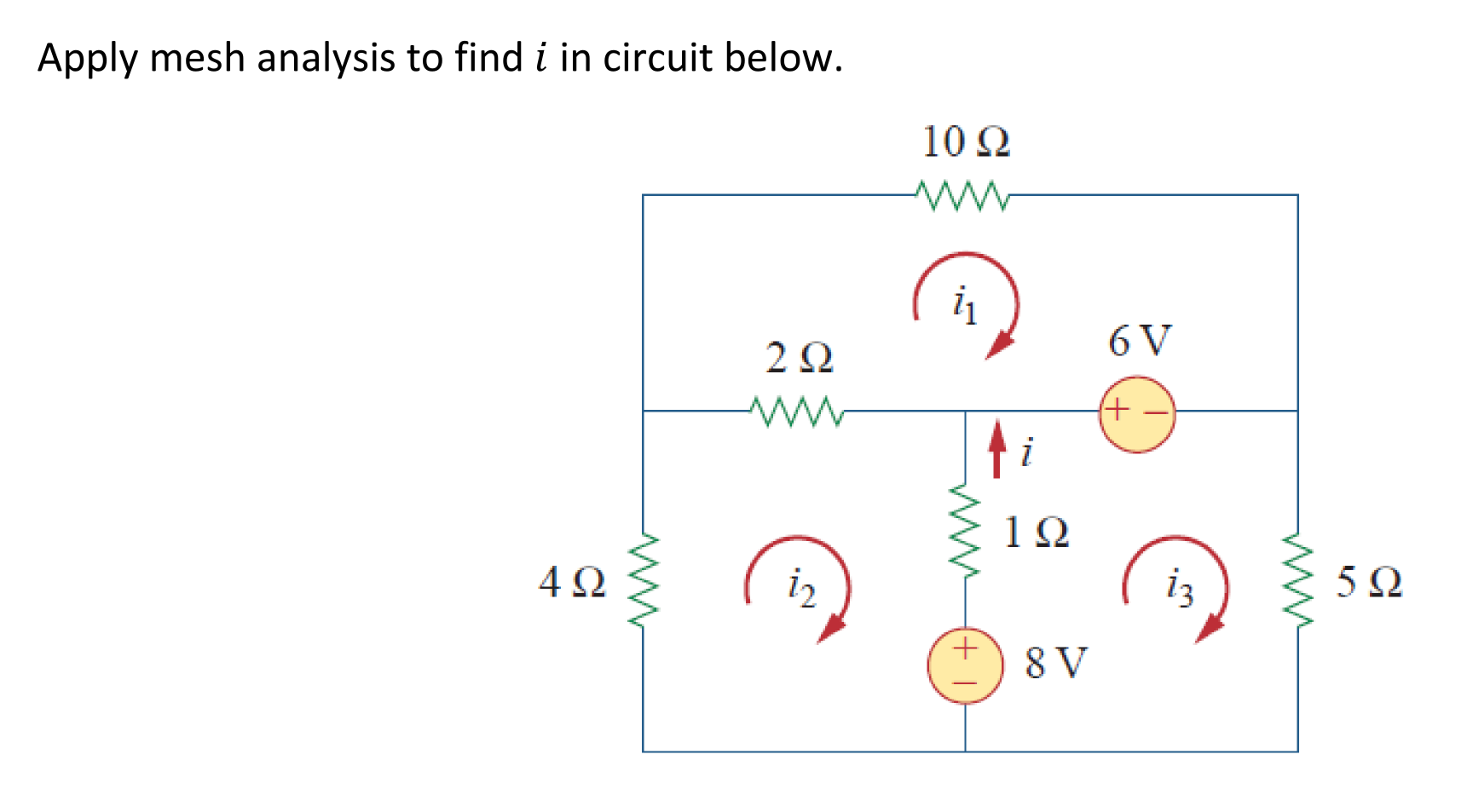 Solved Apply Mesh Analysis To Find I In Circuit Below 10 Q 