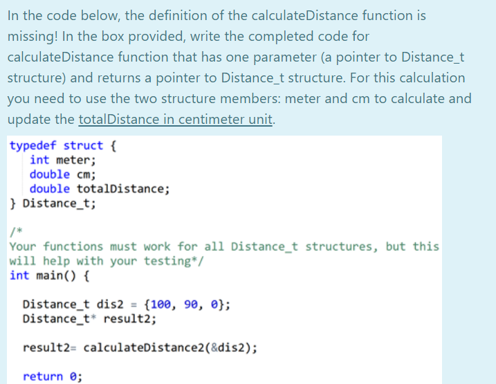 Solved In the code below, the definition of the calculate | Chegg.com