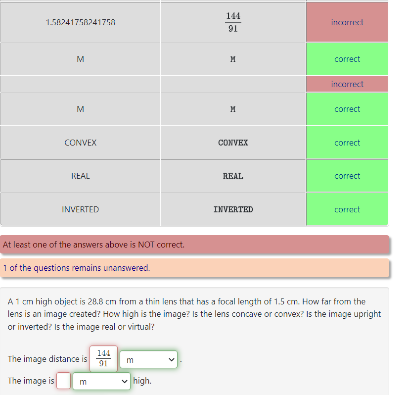 Solved A 1 cm high object is 28.8 cm from a thin lens that | Chegg.com