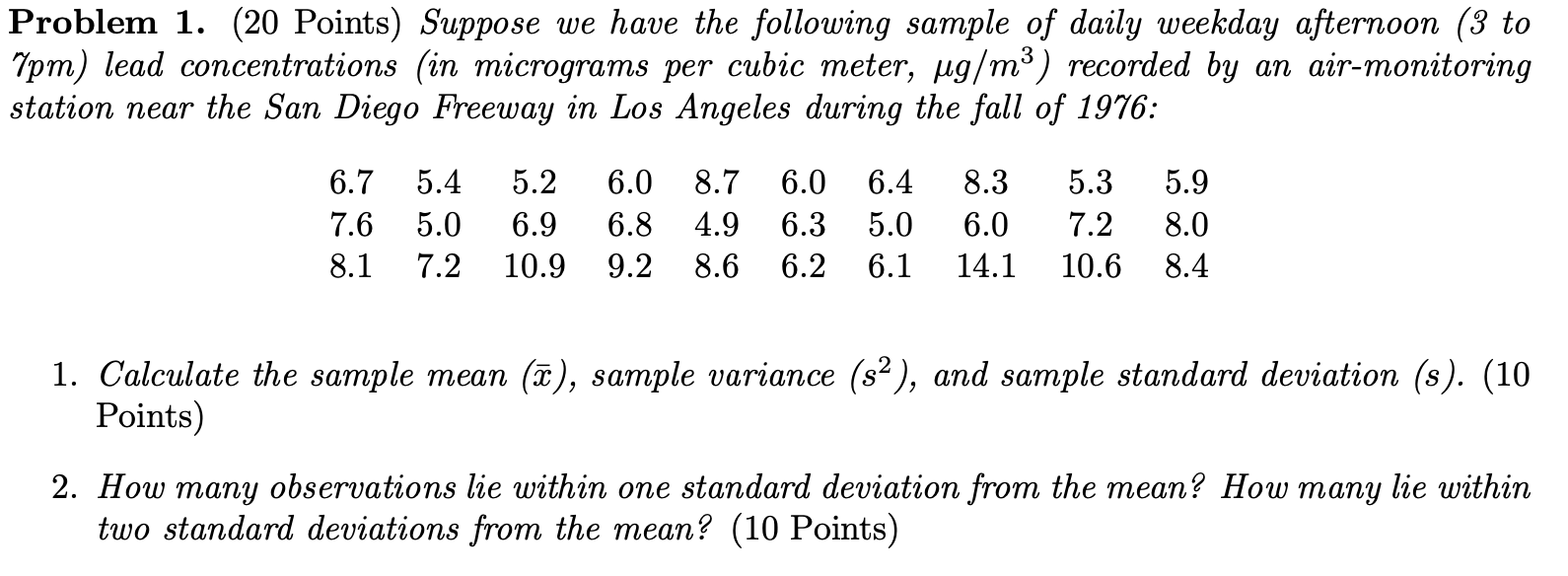 Solved Problem 1. (20 Points) Suppose we have the following | Chegg.com