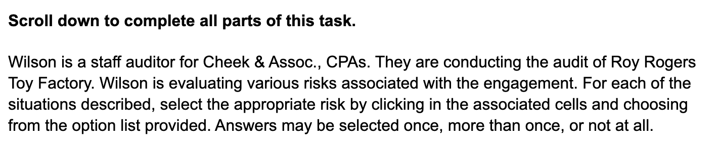 Solved Scroll down to complete all parts of this task. | Chegg.com