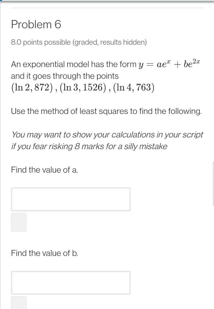 Solved Problem 6 8.0 points possible (graded, results | Chegg.com