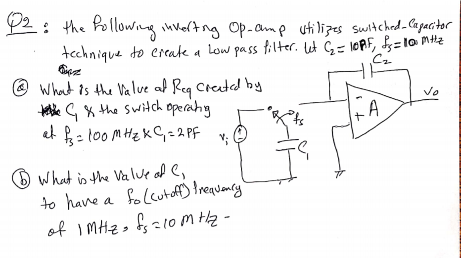 Solved С, Dupa Q2: the following inverting Op-Amp utilizes | Chegg.com