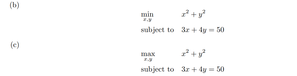 Solved For x, y that are restricted to the set of | Chegg.com