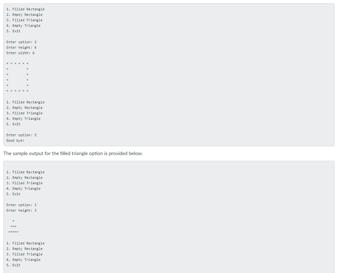 Solved Problem 1: Configurable Shapes Write a program that | Chegg.com