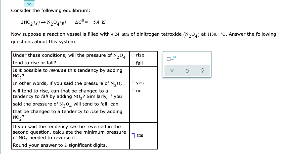 Solved Consider the following equilibrium: 2N02 (8) = N204 | Chegg.com