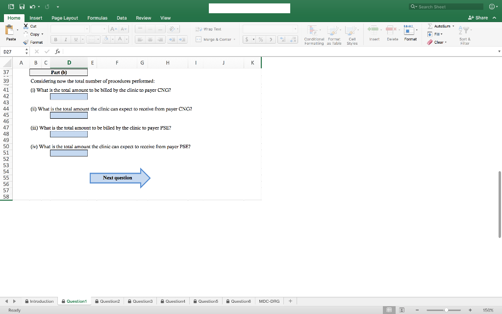 Solved Q- Search Sheet Oo oo Home Insert Page Layout X Cut | Chegg.com