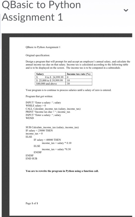 Solved QBasic to Python Assignment 1 QBasic to Python | Chegg.com