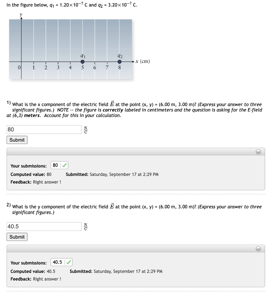 Solved In the figure below, q1=1.20×10−7C and q2=3.20×10−7C. | Chegg.com