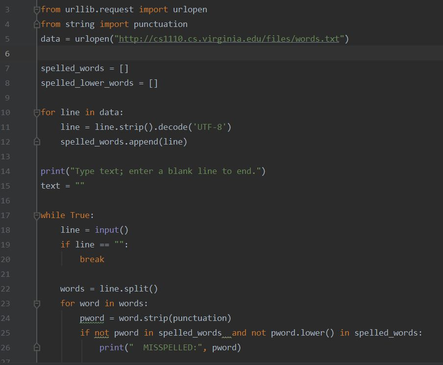 Solved 1. Task Write a file named spellcheck.py that checks | Chegg.com