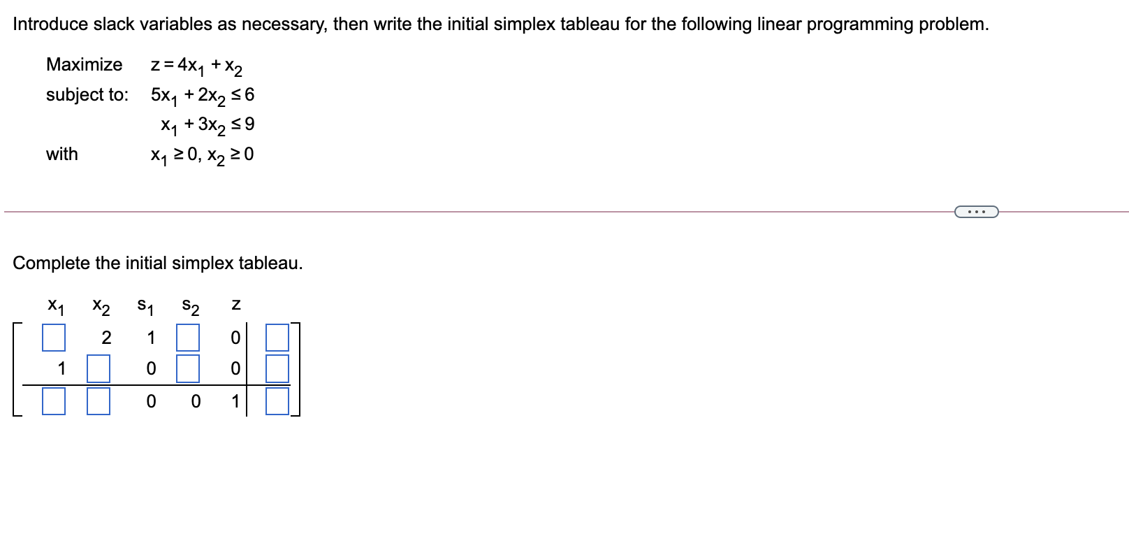 Solved Introduce slack variables as necessary, then write | Chegg.com