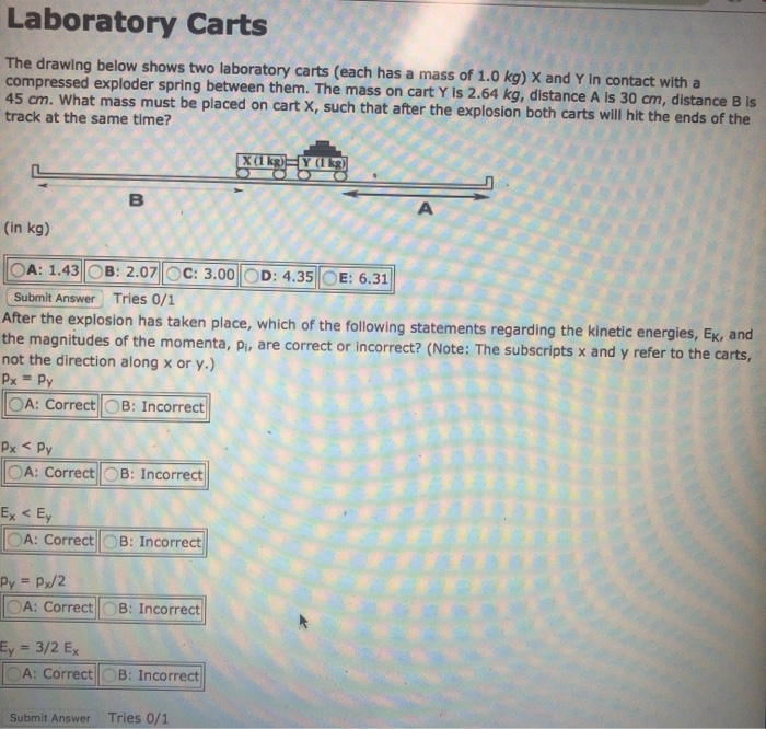 Solved Laboratory Carts The drawing below shows two | Chegg.com Solved Laboratory Carts The drawing below shows two | Chegg.com