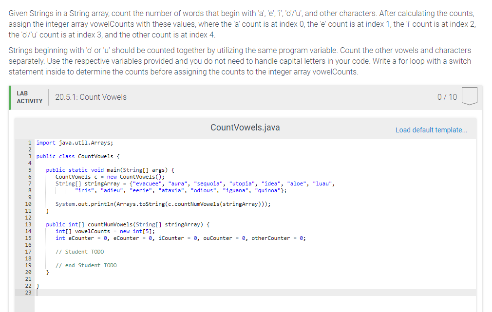 Solved Given Strings String Array Count Number Words Begi