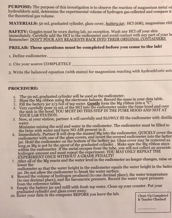 Solved PURPOSE: The purpose of this investigation is to | Chegg.com