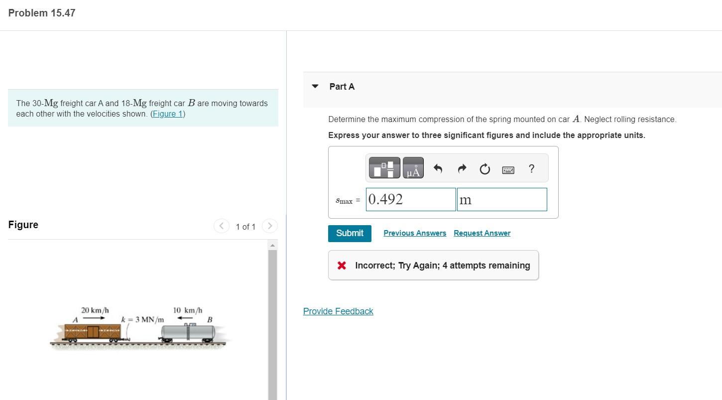 Solved The 30-Mg freight car A and 18-Mg freight car B are | Chegg.com