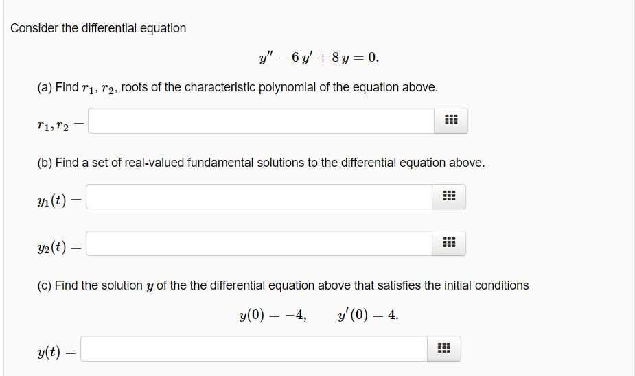 Solved Consider the differential equation (a) Find r1, r2, | Chegg.com
