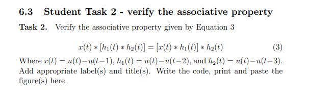 Solved Student Task 2 - verify the associative property Task | Chegg.com