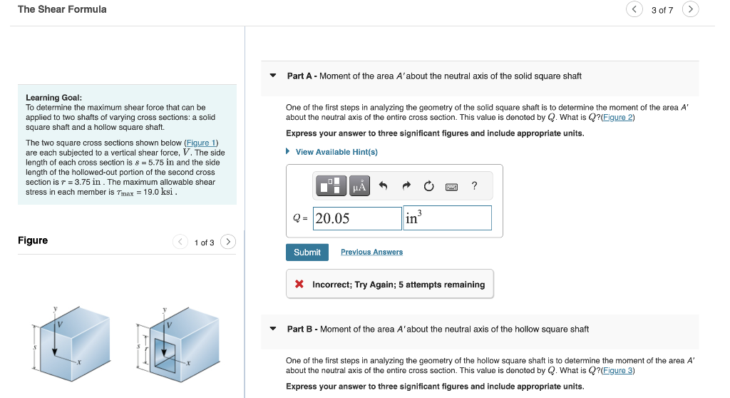 Solved Part A - Moment of the area A′ about the neutral axis | Chegg.com