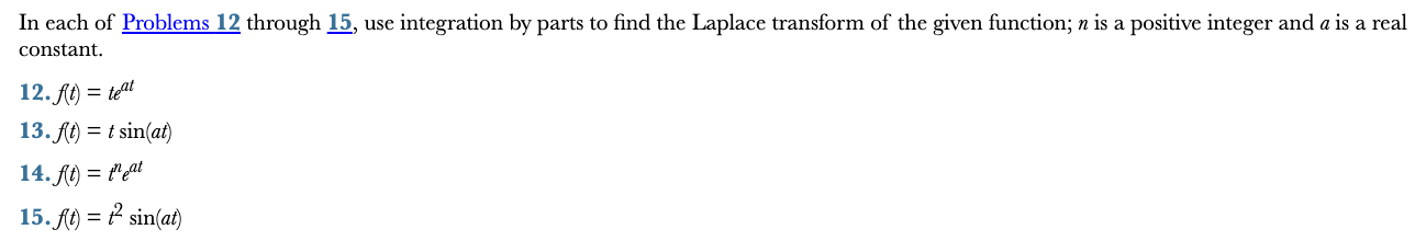Solved In each of Problems 12 through 15, use integration by | Chegg.com