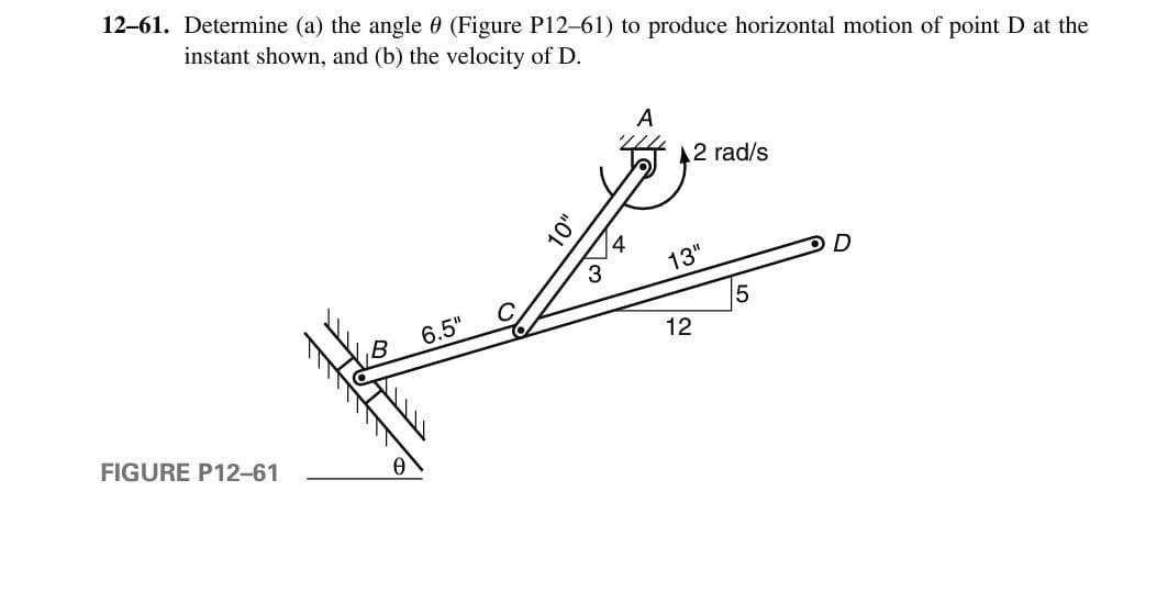 Solved 12-61. ﻿Determine (a) ﻿the angle \theta (Figure | Chegg.com