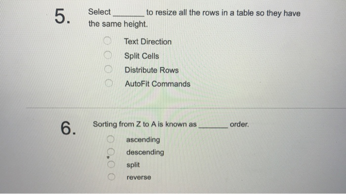 Solved Select the same height to resize all the rows in a | Chegg.com
