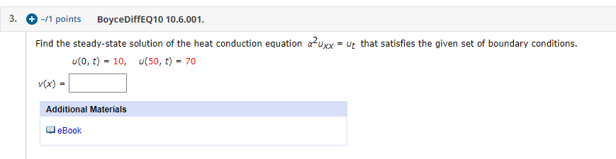Solved 3. + -/1 points BoyceDiffEQ10 10.6.001. Find the | Chegg.com Solved 3. + -/1 points BoyceDiffEQ10 10.6.001. Find the | Chegg.com