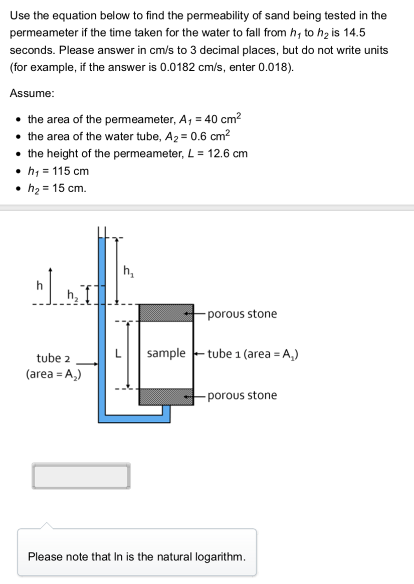 Solved Use the equation below to find the permeability of | Chegg.com