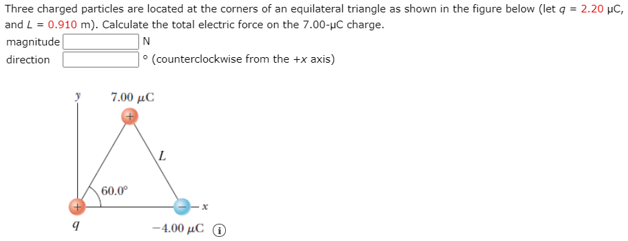 Solved Three charged particles are located at the corners of | Chegg.com