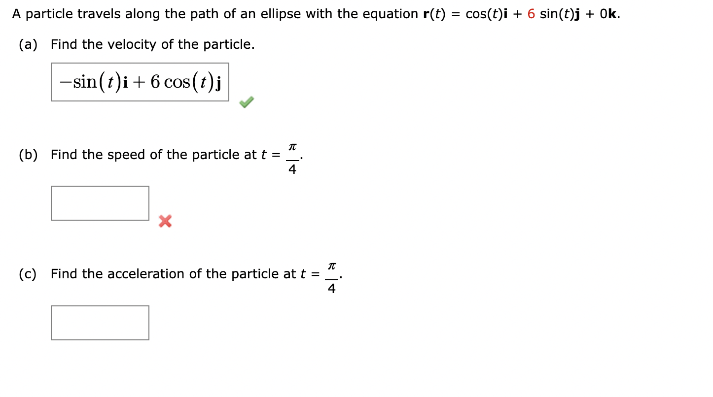 Solved A particle travels along the path of an ellipse with | Chegg.com
