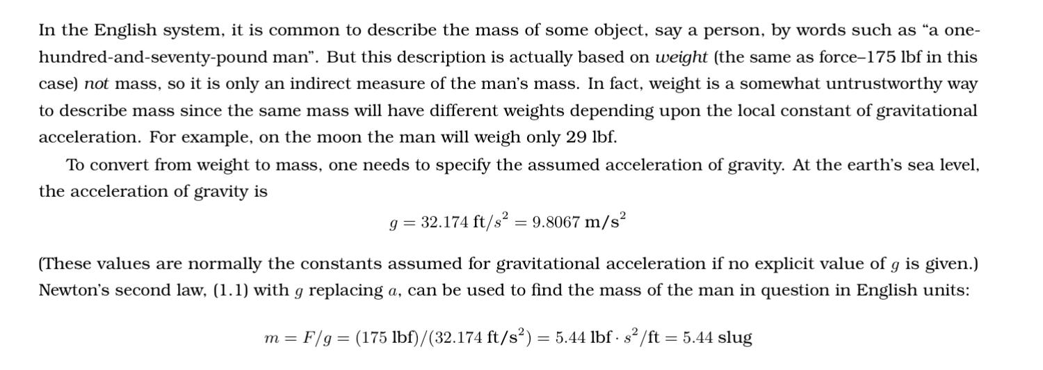 Solved 2. Based on your weight in English units (lbf): 175 | Chegg.com