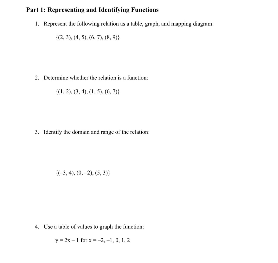 Solved Part 1: Representing and Identifying | Chegg.com