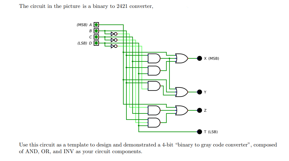 Solved The circuit in the picture is a binary to 2421 | Chegg.com