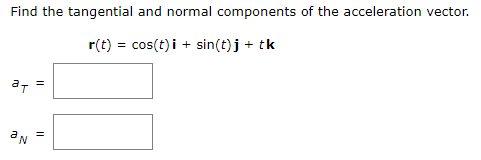 Solved Find the tangential and normal components of the | Chegg.com
