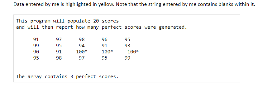 Solved 1. Perfect Scores Write a modular program that | Chegg.com