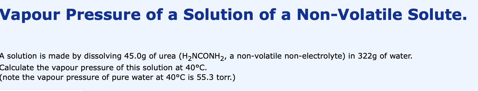 Solved Vapour Pressure of ﻿a Solution of ﻿a Non-Volatile | Chegg.com