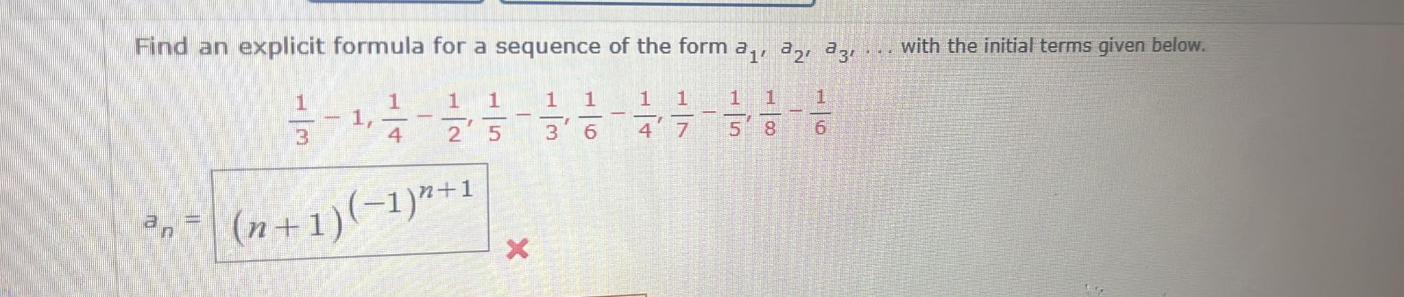 Solved Find an explicit formula for a sequence of the form | Chegg.com