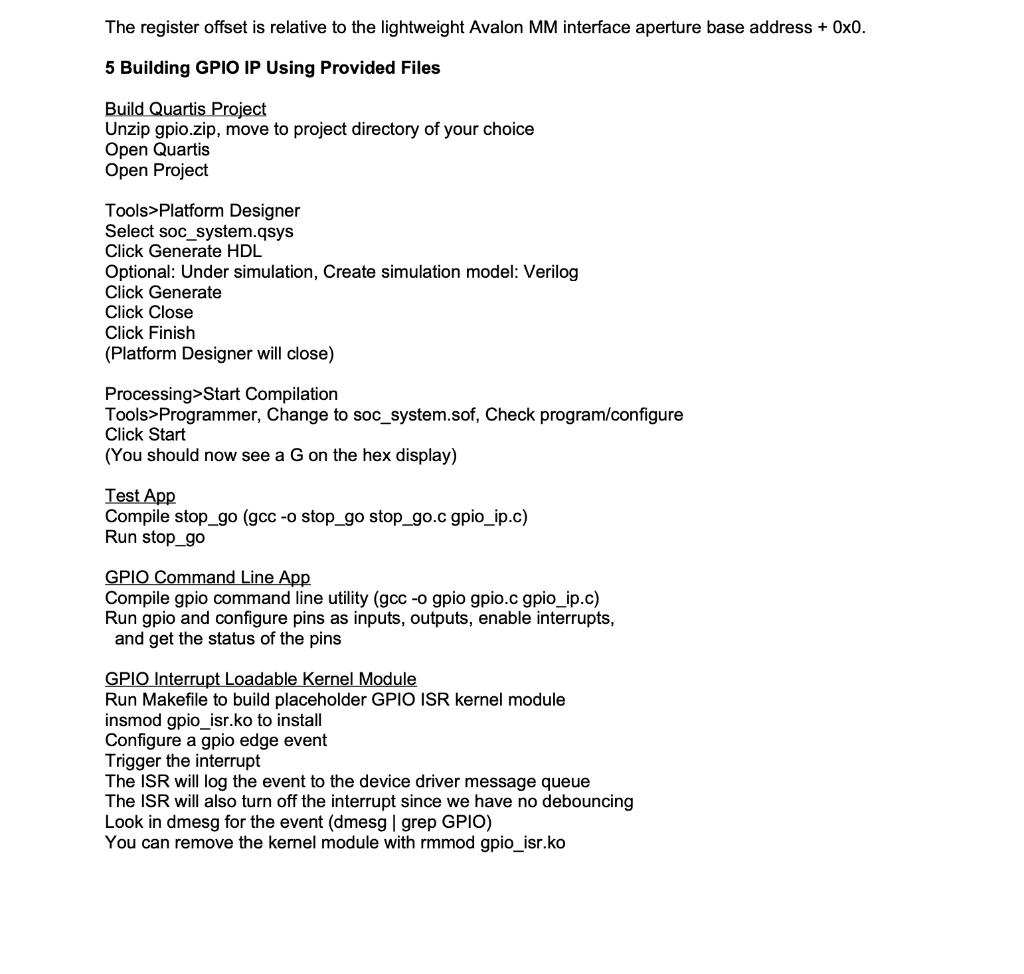 The register offset is relative to the lightweight | Chegg.com