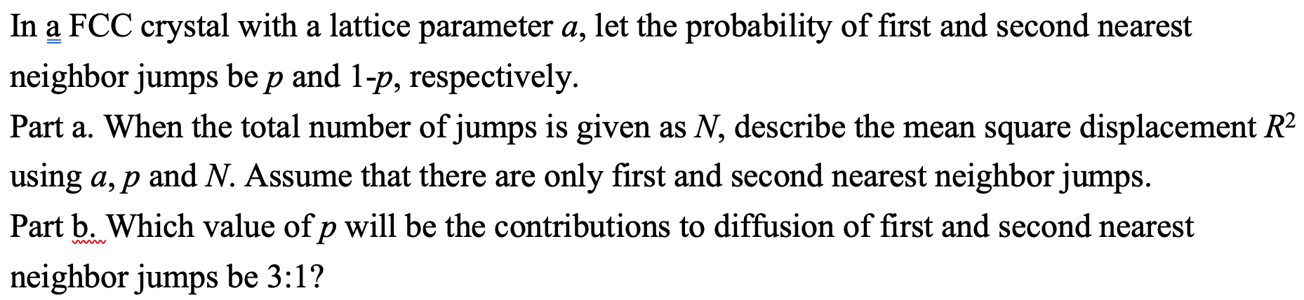 In a FCC crystal with a lattice parameter a, let the | Chegg.com