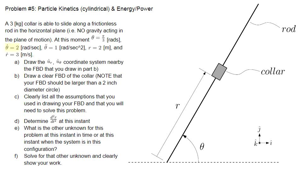 Solved A 3 [kg] collar is able to slide along a frictionless | Chegg.com
