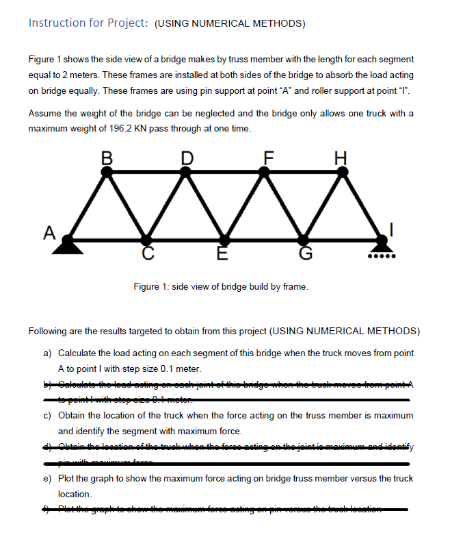 Instruction for Project: (USING NUMERICAL METHODS) | Chegg.com